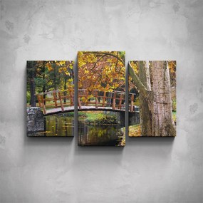 3-dílný obraz - Podzimní mostek - PopyDesign
