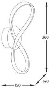 Zuma Line 20026W-GD - LED Nástěnné svítidlo FERMI LED/12W/230V 3000/4000/6000K