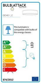 Světle hnědé stropní svítidlo se stínidlem z přírodní dýhy Bulb Attack Ocho, ⌀ 40 cm