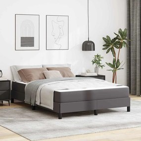Rám postele s matrací Šedá 140 x 190 cm textil 3398631