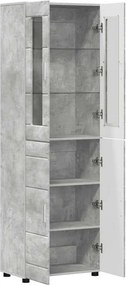 Vysoký bufet FLORIN 60 x 35 x 182 cm Betonově šedá 3397917