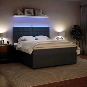 Box spring postel s matrací tmavě šedá 180x200 cm samet 3294707