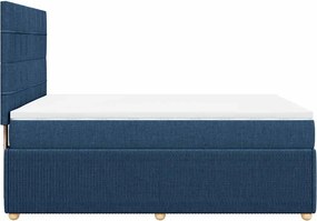 Box spring postel s matrací modrá 140x200 cm textil 3294385