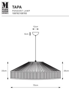 Markslöjd 108782 - Lustr na lanku TAPA 1xE27/40W/230V černá/bambus