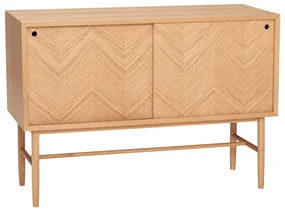 Komoda z dubového dřeva Hübsch Herringbone, výška 70 cm