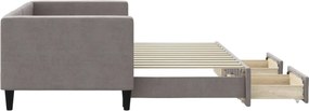 Válenda s přistýlkou a zásuvkami taupe 80 x 200 cm textil 3196612