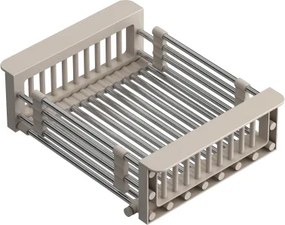 Nastavitelný košík do dřezu béžový/nerezový QUADRON