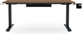 Elektrický stůl s regulací výšky ergonomický antracitový/ořech,1400x700 mm: ARIA
