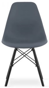 Set dvou jídelních židlí OSAKA tmavěšedé (černé nohy) (2ks)
