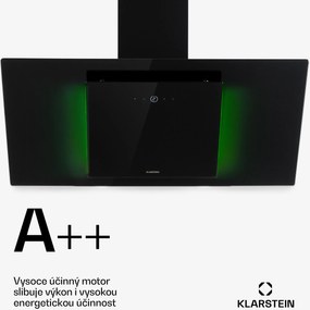 Klarstein Eleonora 90, digestoř, 90 cm, nástěnná, 426 m³/h, dotykový panel, LED, A++, černá