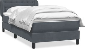Box spring postel s matrací tmavě šedá 80x220 cm samet 3317884