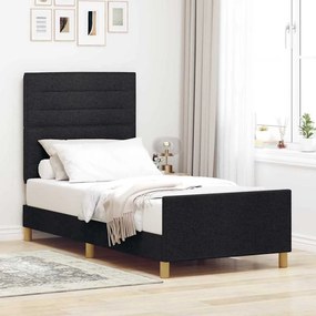 Rám postele s čelo Černá 90 x 190 cm textil 3344615