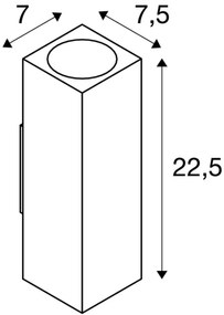SLV 229531 Theo Up-Down Wall, venkovní nástěnné svítidlo pro svícení nahoru a dolu, 2x35W GU10, bílá, výška 22,5cm, IP44