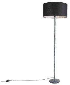 Stojací lampa šedá s černým odstínem 50 cm - Simplo