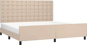 Rám postele s čelem cappuccino 200x200 cm umělá kůže 3125596