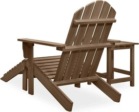 Zahradní židle Adirondack podnožka a stůl masivní jedle hnědá 315931