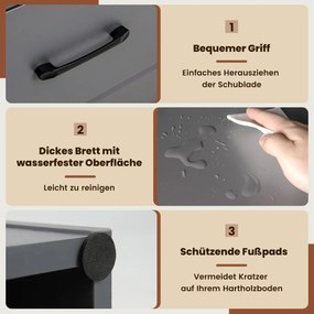Costway 120 cm knihovna se zásuvkami 4 úrovně dřevěná odkládací police stojící