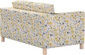 Potah na pohovku IKEA  Karlanda 2-místná, krátký barva žlutá látka pletený vzor, vzorované