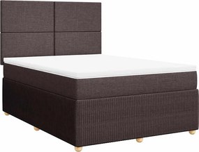 Box spring postel s matrací tmavě hnědá 140x190 cm textil 3294347