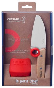 Opinel Le Petit Chef dětský kuchařský nůž a chránič prstů, červená, 001744