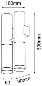 Amplex 8360 - Nástěnné svítidlo KAVOS 2xGU10/15W/230V černá