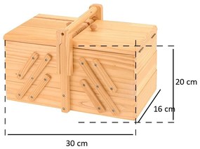 Klasický box na šicí potřeby s 5 přihrádkami, 30x20x16 cm