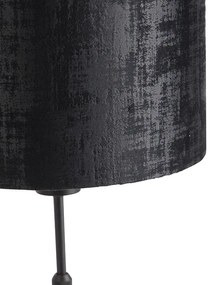 Stolní lampa černá velurová odstín černá 25 cm nastavitelná - Parte