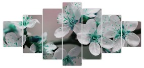 Obraz květu - tyrkysové (210x100 cm)