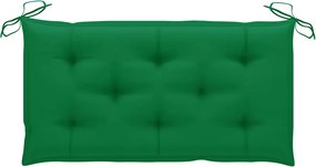 Zahradní lavice se zelenou poduškou 112 cm masivní teak 3062669
