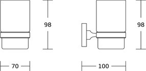 Mexen příslušenství, držák na kartáček Rufo, chrom, 7050938-00