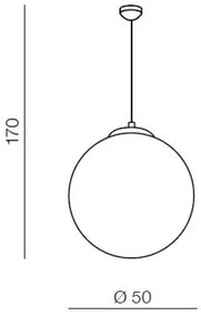 Kovový lustr bílé Ball 50