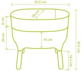 Plastia Nízká pěstební nádoba Urbalive, šedá