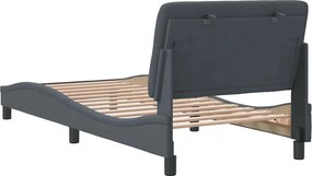 Rám postele bez matrace tmavě šedá 80 x 200 cm samet 3207888