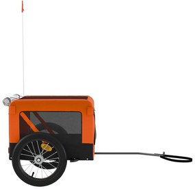 Vozík za kolo pro psa oranžový a černý oxfordská tkanina/železo - Default Title