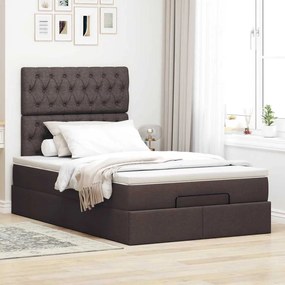 Osmanský rám postele s matrací tmavě hnědá 120x190cm textil 3313226