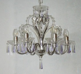 6 Arms plain crystal chandelier with cut crystal hhoves