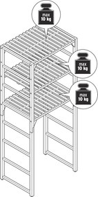 Tchibo - Regál nad pračku z masivního dřeva - barva: hnědá