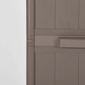 Zahradní úložná skříň hnědá 65 x 45 x 172 cm PP vzhled dřeva 151240