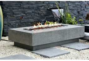 Betonový stůl s ohništěm - HAMPTON - šedý