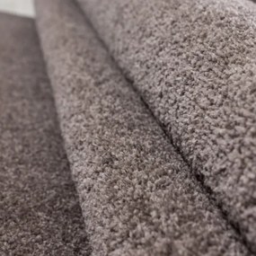 Ayyildiz, Kusový koberec Ata 7000 mocca kruh, 200x200 (průměr) kruh, hnědá, obývací pokoj