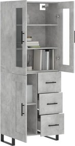 Skříň highboard betonově šedá 69,5x34x180 cm kompozitní dřevo 3198685