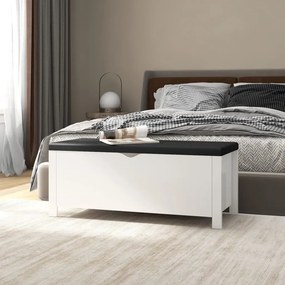 Úložný box s poduškou bílá 105 x 40 x 45 cm kompozitní dřevo 326768