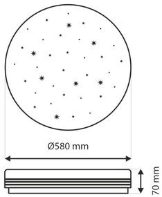 LED Stmívatelné stropní svítidlo VENTA LED/60W/230V 2700-6500K +dálkové ovládání