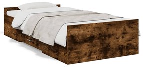 Rám postele se zásuvkami kouřový dub 90x200 cm kompozitní dřevo,  3280339