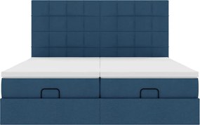 Osmanský rám postele s matracíes modrá 180x200cm textil 3313698