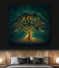 Obraz na plátně - Strom života Hvězdné spojení FeelHappy.cz Velikost obrazu: 80 x 80 cm
