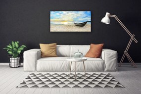 Obraz na plátně Szklany Łódka Plaża Morze 120x60 cm