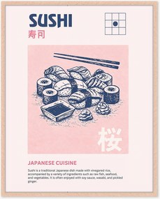 Ručně vyrobený zarámovaný digitální tisk Sushi