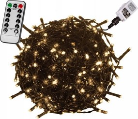 Voltronic Vánoční řetěz 60 m, 600 Led, teple bílé, ovladač