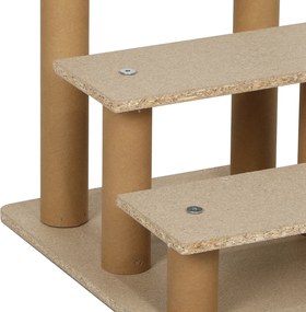 PawHut schody pro psy 3 stupně 35 cm schody pro domácí mazlíčky s plyšovým vzhledem, schody pro kočky do postele, na pohovku, pro kočky do 5 kg, svět…